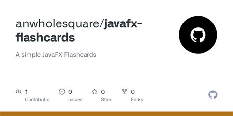 Github Anwholesquarejavafx Flashcards A Simple Javafx Flashcards