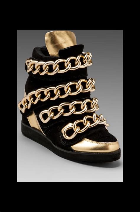 Jeffrey Campbell Almost In Black Suedegold In Black Suede And Gold Revolve
