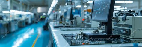 Premium Photo An Electronics Assembly Line With Soldering Stations