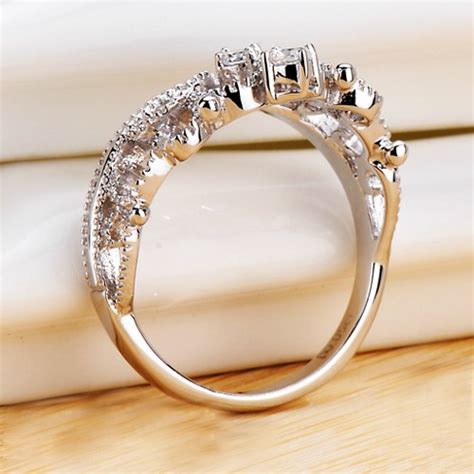 Crown Style Engagement Ring For Women Cubic Zirconia 925 Sterling