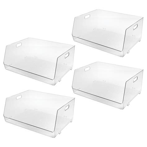 Idesign Large Stackable Plastic Storage Bin Clear 29418m4 Image 1