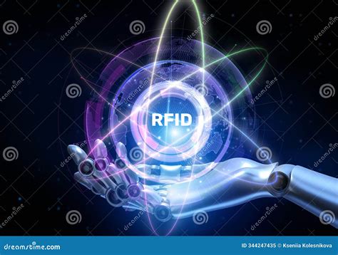Rfid Radio Frequency Identification Illustrated With A Robot Hand