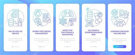 Computing Cloud Pros Blue Gradient Onboarding Mobile App Screen
