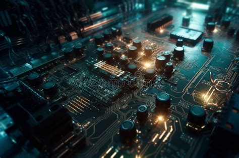 Ai Supercomputer Chrome Insane Level Of Detail Throughout Circuitry By Generative Ai Stock