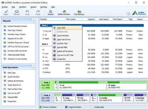 Diskpartition Copy Features Of Partition Magic Server