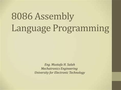 Assembly 8086 Pptx