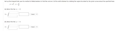 solved set up the integral that uses the method of