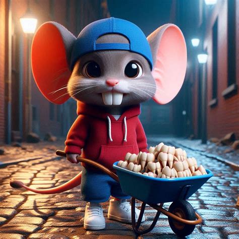 Dall E Prompt Chibi Anthropomorphic Mouse Pushing Wheelbarrow Of Teeth Sweet Prompt
