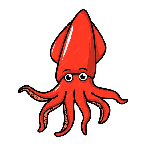 Premium Vector Cute Squid Cartoon
