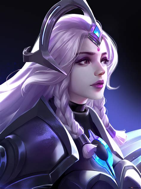 League Of Legends Leona Anime Girl With Purple Hair 4k Wallpaper Download