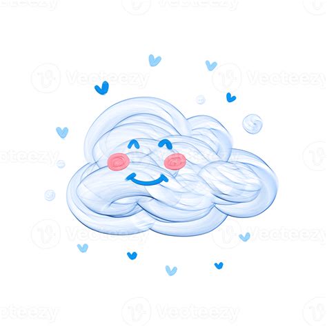 Cute Cloud Sky Stationary Sticker Oil Painting 21506931 Png