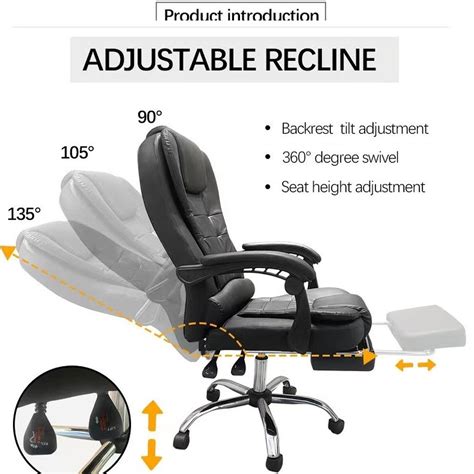 Executive Office Massage Recliner Chair With Footrest