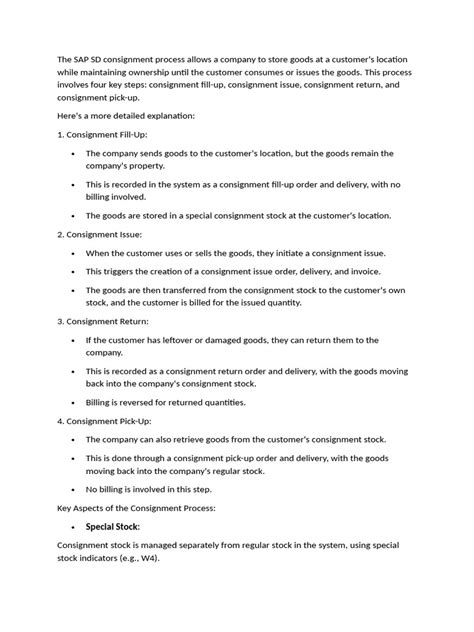 Sap Sd Consignment Process Overview Pdf