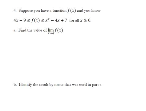 solved 4 suppose you have a function f x and you know 4x