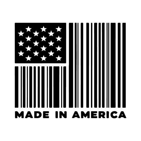 Free American Flag Barcode Svg Background Black And White Svg Vector File For Laser Cutting