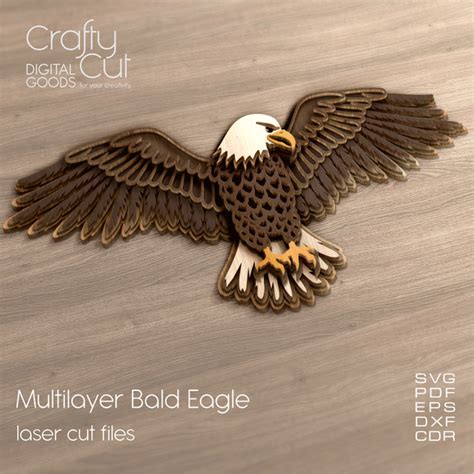 Multilayer Bald Eagle Svg Dfx Laser Cut Files Inspire Uplift