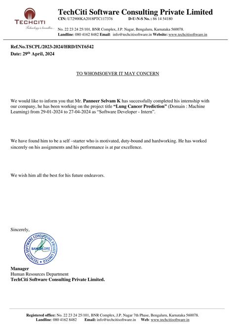 Panneer Selvam K On Linkedin I Completed 3 Months Intern In Techciti