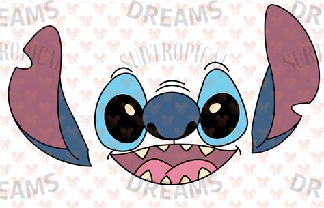 Stitch Face With Ears Svg Etsy Uk