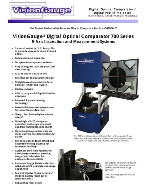 Visiongauge Digital Optical Comparator 700 Series Overview