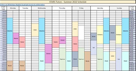 Tutor Schedule Fiu Stars