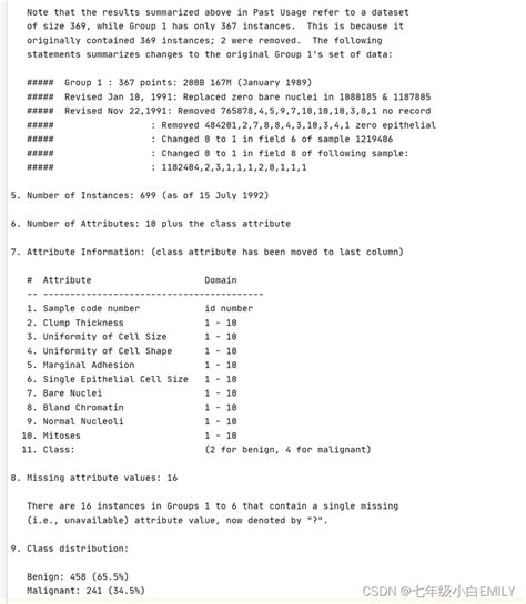 乳腺癌威斯康星州（原始）数据集链接以及文件介绍威斯康星州数据集 Csdn博客