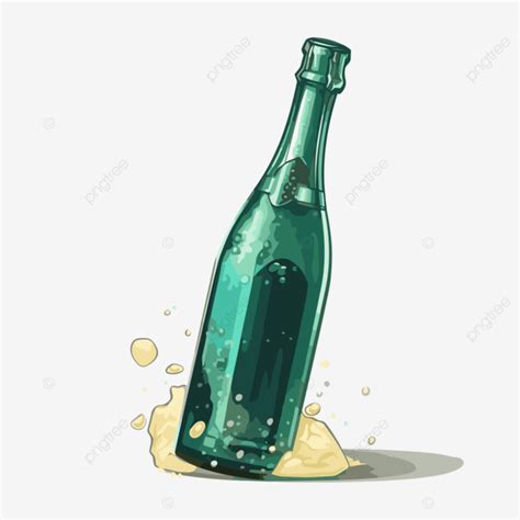 Champagne Bottle Clipart Bottle Of Champagne Exploding Cartoon Vector