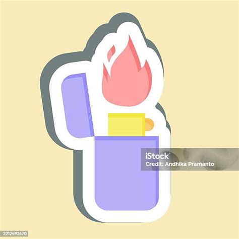 스티커 라이터 빛 기호와 관련이 있습니다 디자인 편집 가능 가연성에 대한 스톡 벡터 아트 및 기타 이미지 가연성 구조