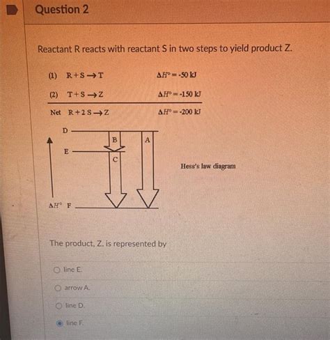 solved question 2 reactant rreacts with reactant s in two