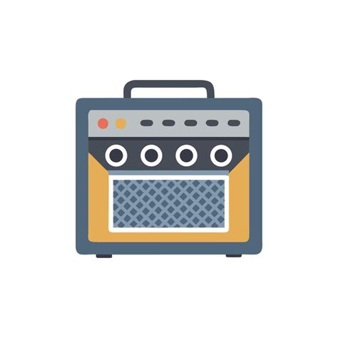 Stylized Guitar Amplifier Illustration Against Black Backdrop Graphic