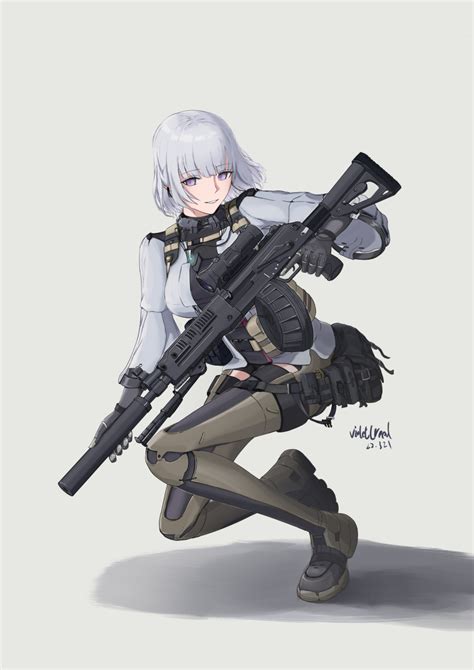 Safebooru 1girl Absurdres Ammunition Belt Ammunition Pouch Artist