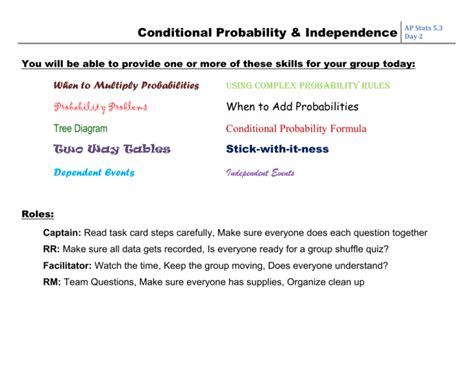 Conditional Probability Independence