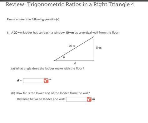 Solved Review Trigonometric Ratios In A Right Triangle Chegg Com