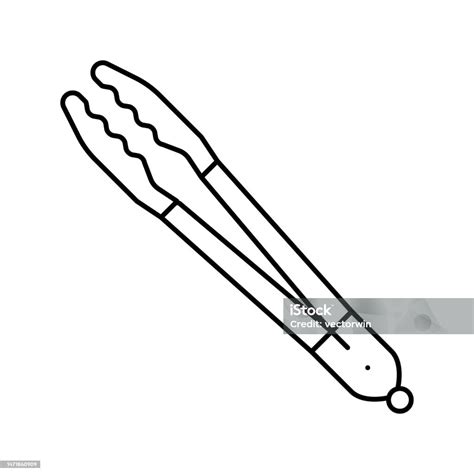 실리콘 집게 주방 조리기구 라인 아이콘 벡터 일러스트 레이 션 가구에 대한 스톡 벡터 아트 및 기타 이미지 가구 가정 주방 가정의 방 Istock