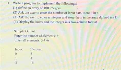 Solved 1 Write A Program To Implement The Followings 1