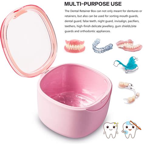 Denture Bath Case No Leak Denture Case Retainer Cleaning Box Mouth