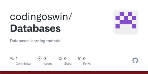 Github Codingoswindatabases Databases Learning Material