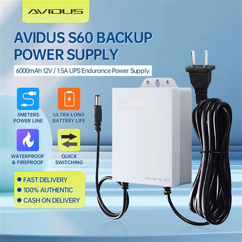 Avidus 12v 15a True 6000mah Mini Ups Battery Backup For Outdoor Cctv