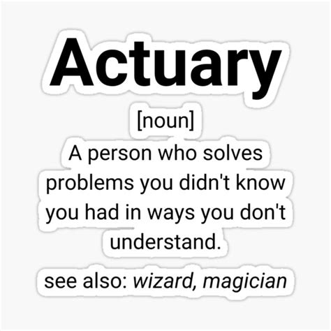 Actuary Definition Funny Sticker For Sale By Stemcareers Redbubble