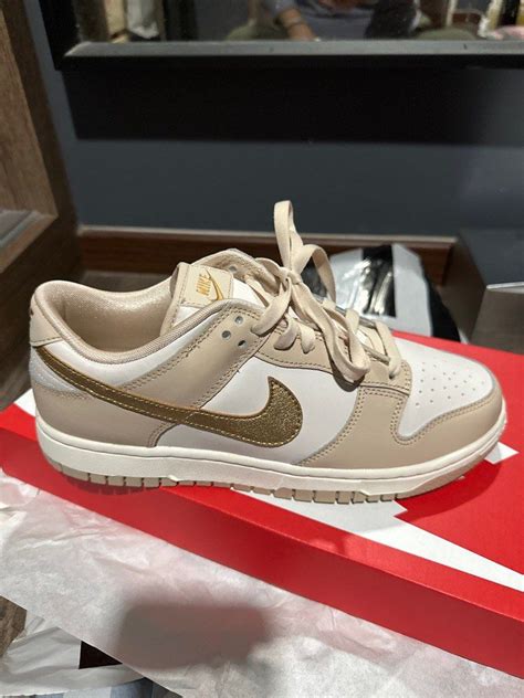 Nike Dunk Low Phantom Metallic Gold Womens Fashion Footwear Sneakers On Carousell