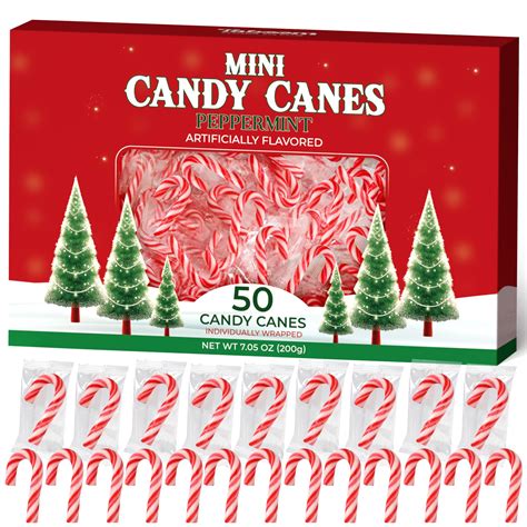 Mini Candy Cane Individually Wrapped 50 Pack Taboom Candy
