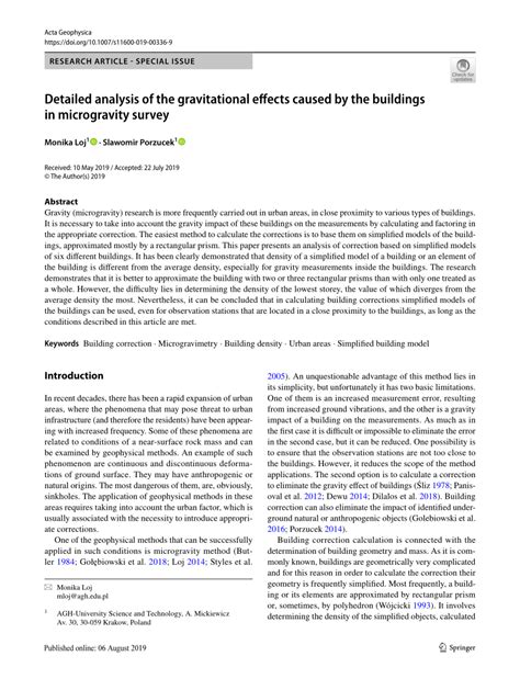 Pdf Detailed Analysis Of The Gravitational Effects Caused By The