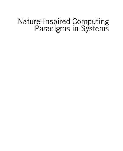 Ebook Nature Inspired Computing Paradigms In Systems Reliability