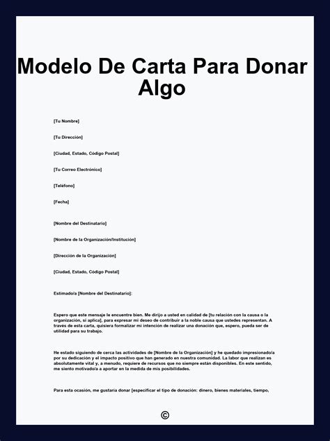 Modelo De Carta De Donacion