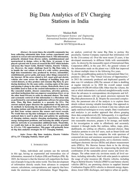 Big Data Analytics Of Ev Charging Stations Pdf