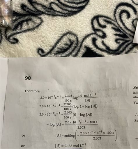 98therefore Begin Aligned 20 Times 10 2 Mathrm ~s 1