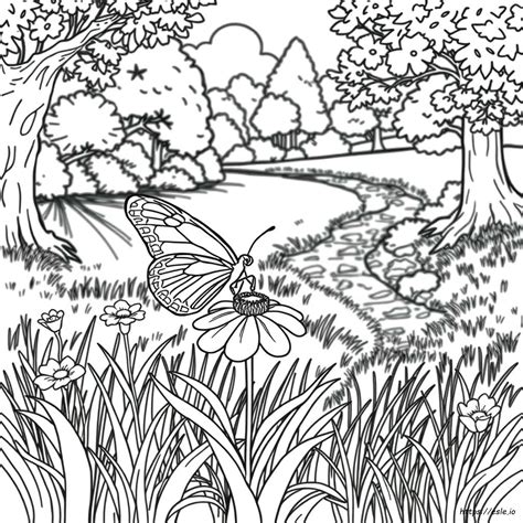 Realistic Nature Coloring Pages