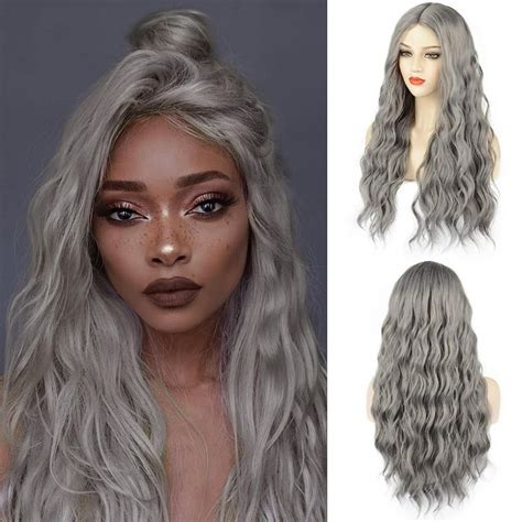 Morica Gray Wig Long Silver Wigs For Women 28 Inch Natural Wave