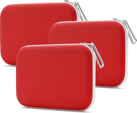 Optipak Face Mask Storage Case Slim Mask Case Holder Mask Container 3 Pack Red