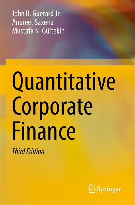 Buy Quantitative Corporate Finance Book Online At Low Prices In India Quantitative Corporate