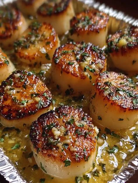 Garlic Butter Baked Scallops Tender Crispy And Easy Recipe